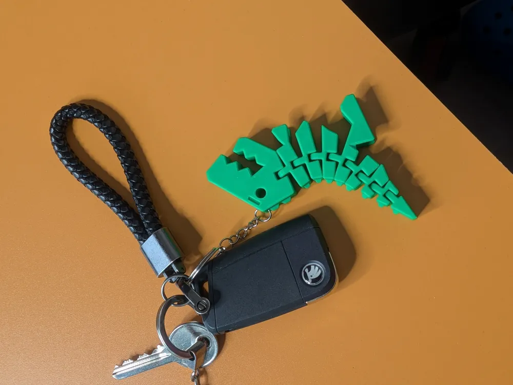 Flexi Rex Keychain - Free 3D Print Model - MakerWorld