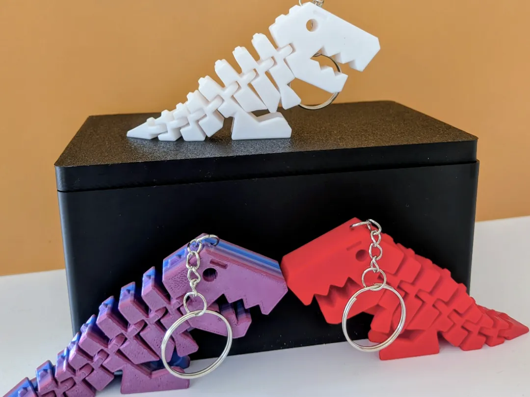 Flexi Rex Keychain - Free 3D Print Model - MakerWorld