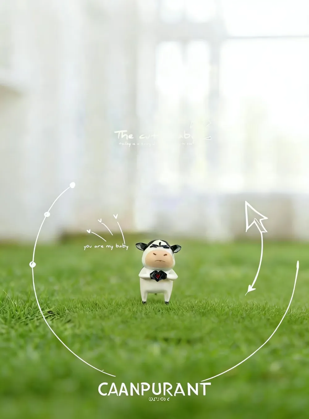 Pasture Cow Heart Finger Heart Valentine - Free 3D Print Model - MakerWorld