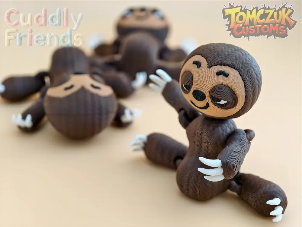 Sleepy Sloth - Cuddly Friends Series - Free 3D Print Model - MakerWorld