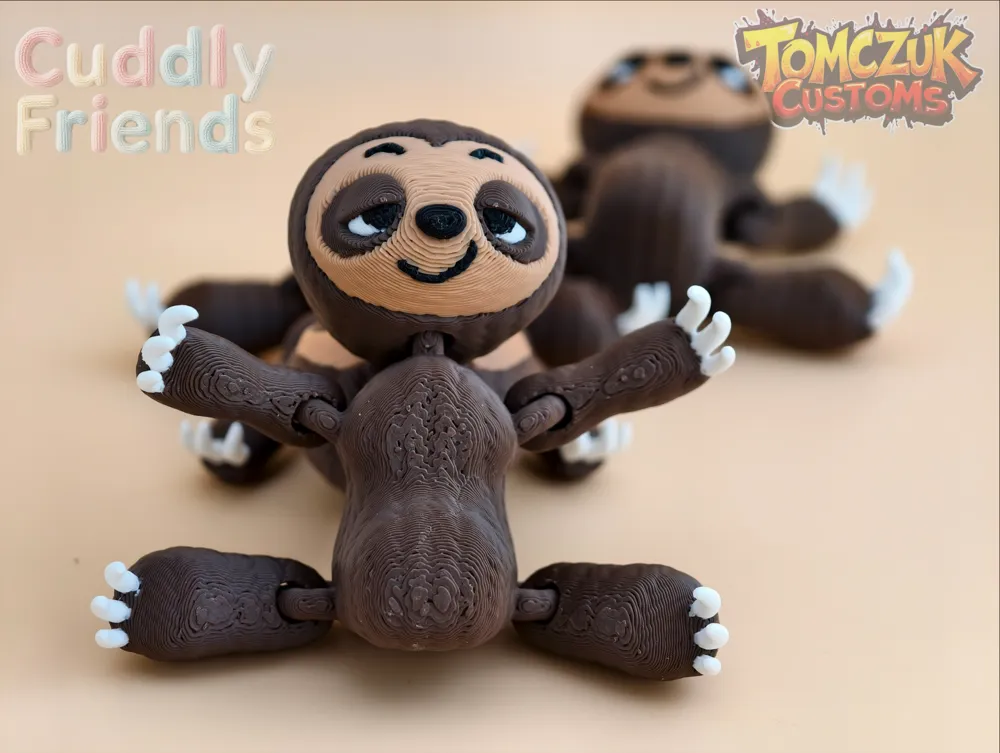 Sleepy Sloth - Cuddly Friends Series - Free 3D Print Model - MakerWorld