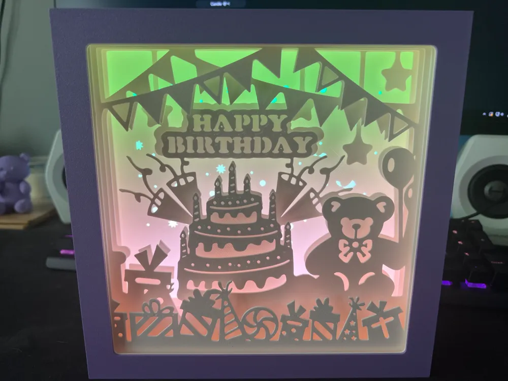 Happy Birthday Shadowbox by 3DMN - MakerWorld
