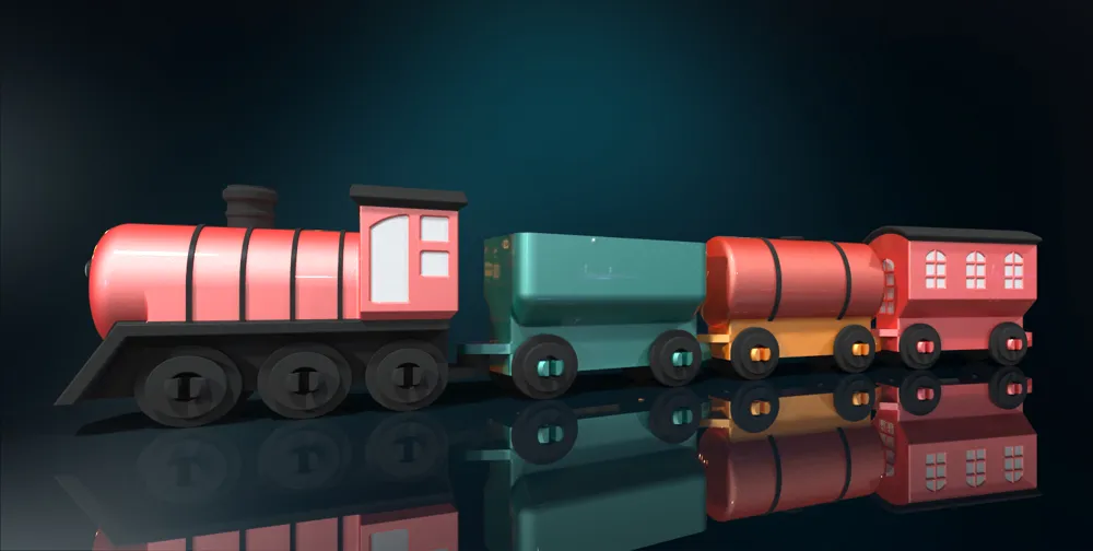 Little train with wagons - Children's toy by trigger737 - MakerWorld