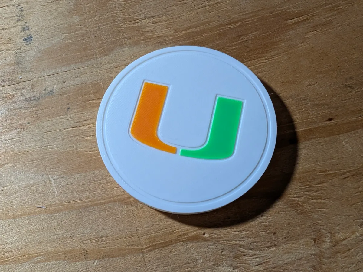 Miami Hurricanes Drink Coaster - Free 3D Print Model - MakerWorld