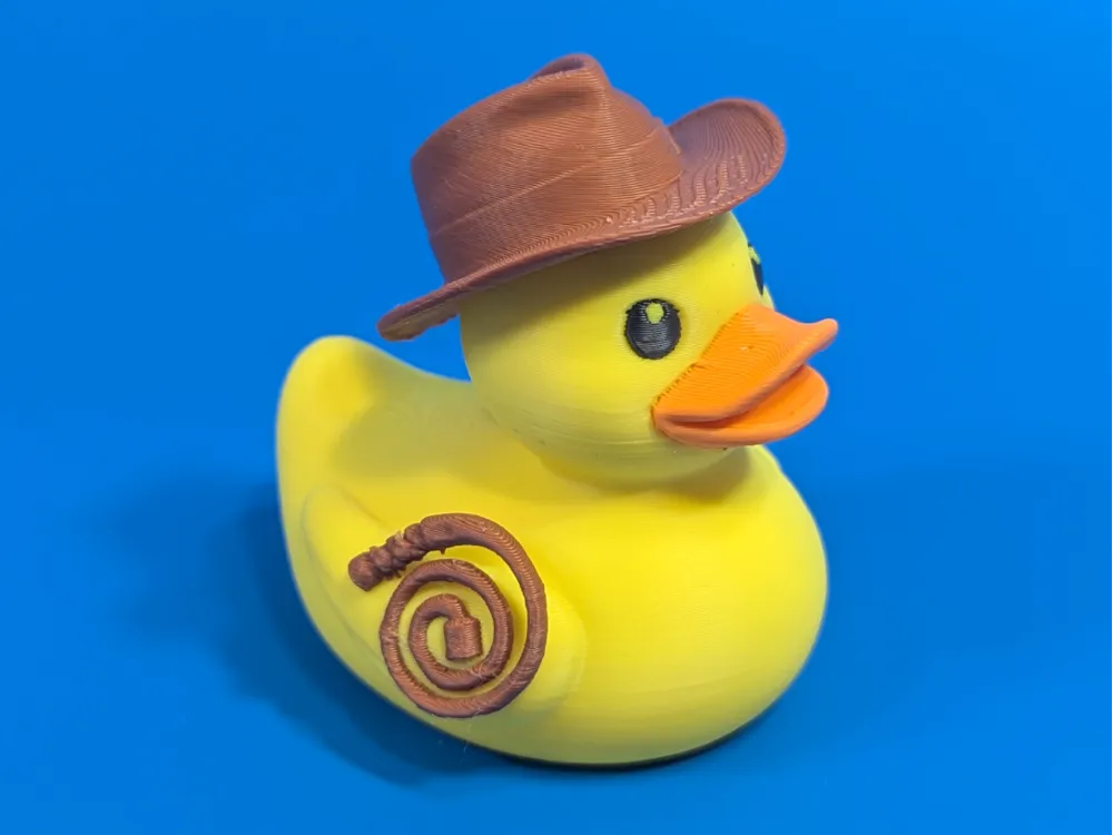Rubber Duck Fedora Duck with Whip - Free 3D Print Model - MakerWorld