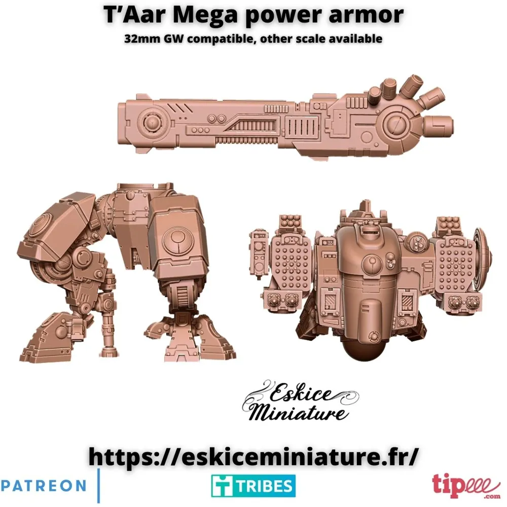 T'Aar Mega Power Armor for dark futur wargame by Eskice Miniature ...