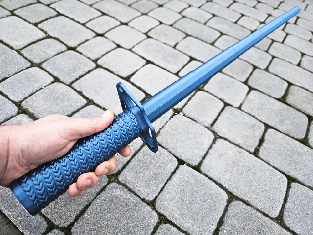 Knitted Blue Silver Collapsible Sword by New_Kids_Turbo MakerWorld ...