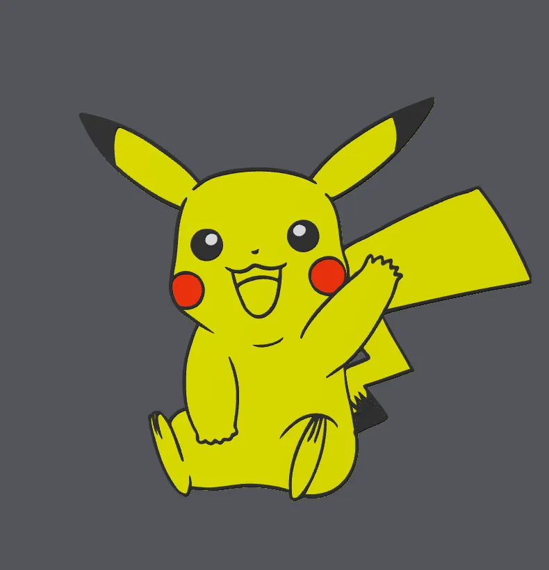 Pikachu Line Art by alfo_daniello - MakerWorld