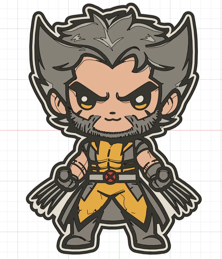 Wolverine Chibi Lightbox by photosbyd386 - MakerWorld