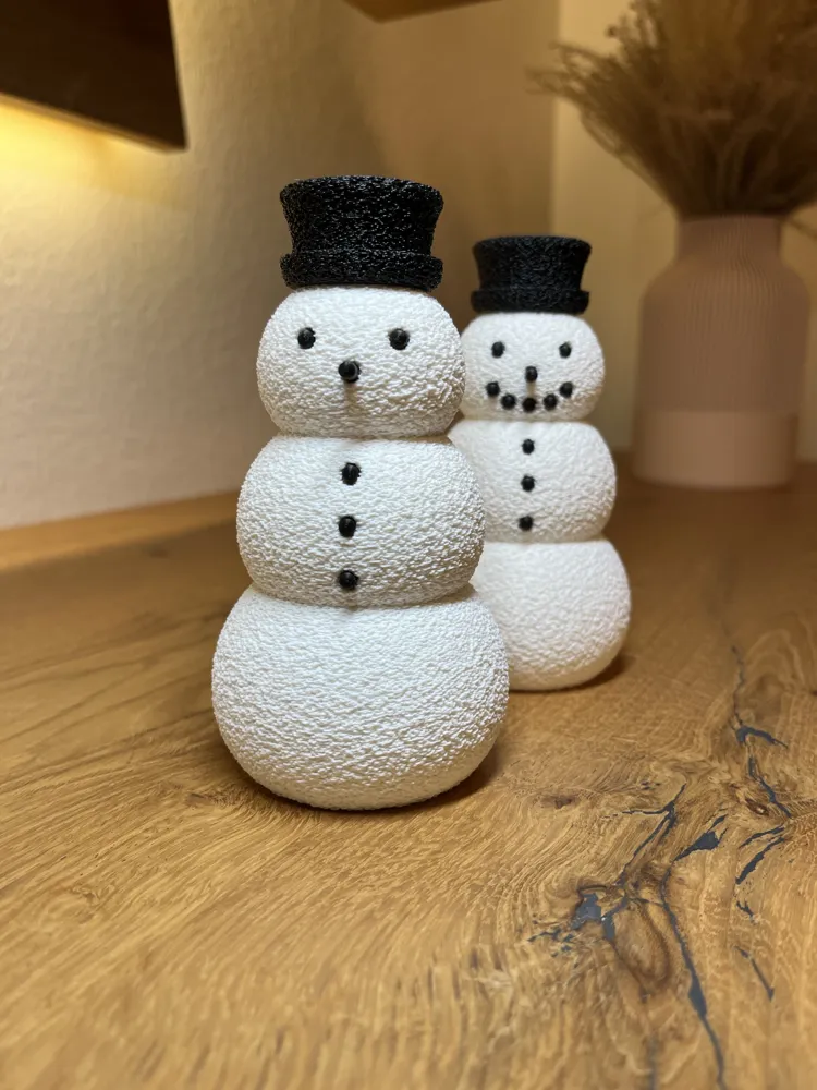 Fuzzy Snowman Brothers – Snowy & Smiley - Free 3D Print Model - MakerWorld