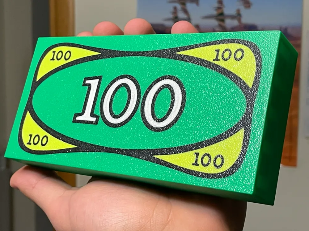 Highly detailed 100 banknote, Giant Bricks style - Free 3D Print Model ...