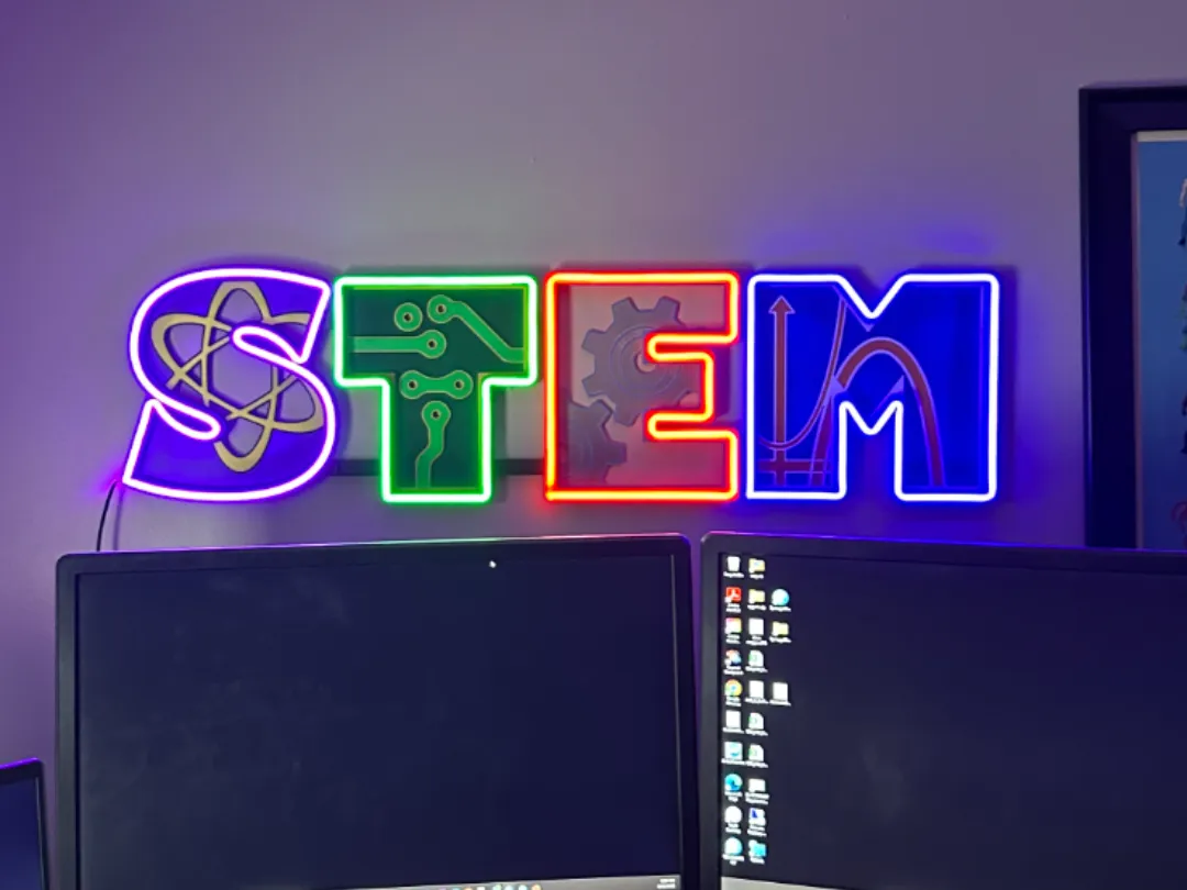 STEM Neon Sign - Free 3D Print Model - MakerWorld