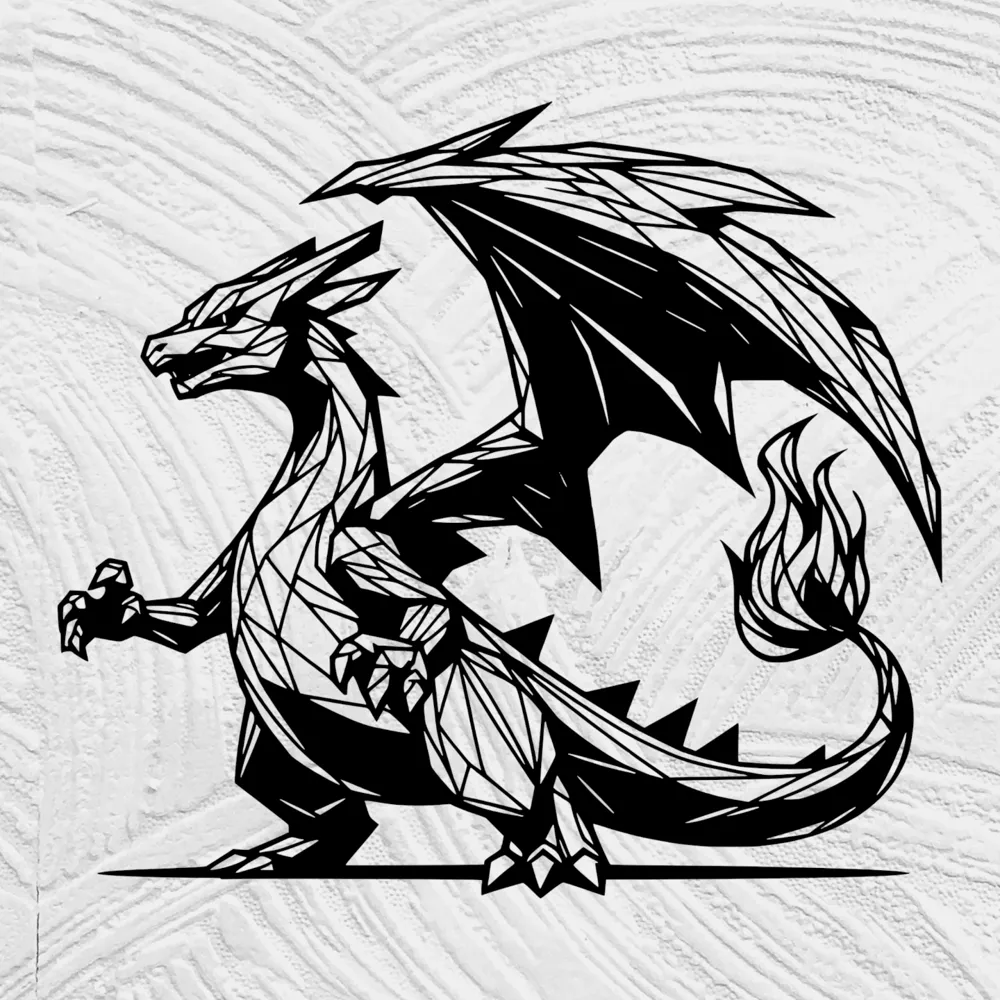Hard Line Art Charizard by The line art guy - MakerWorld