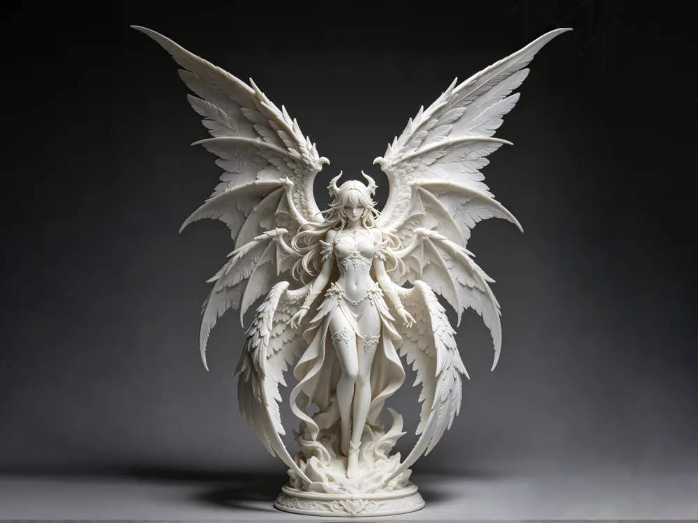 Angel Demon Girl High Detail Inverted Print - Free 3D Print Model ...