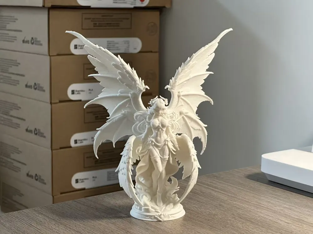 Angel Demon Girl High Detail Inverted Print - Free 3D Print Model ...