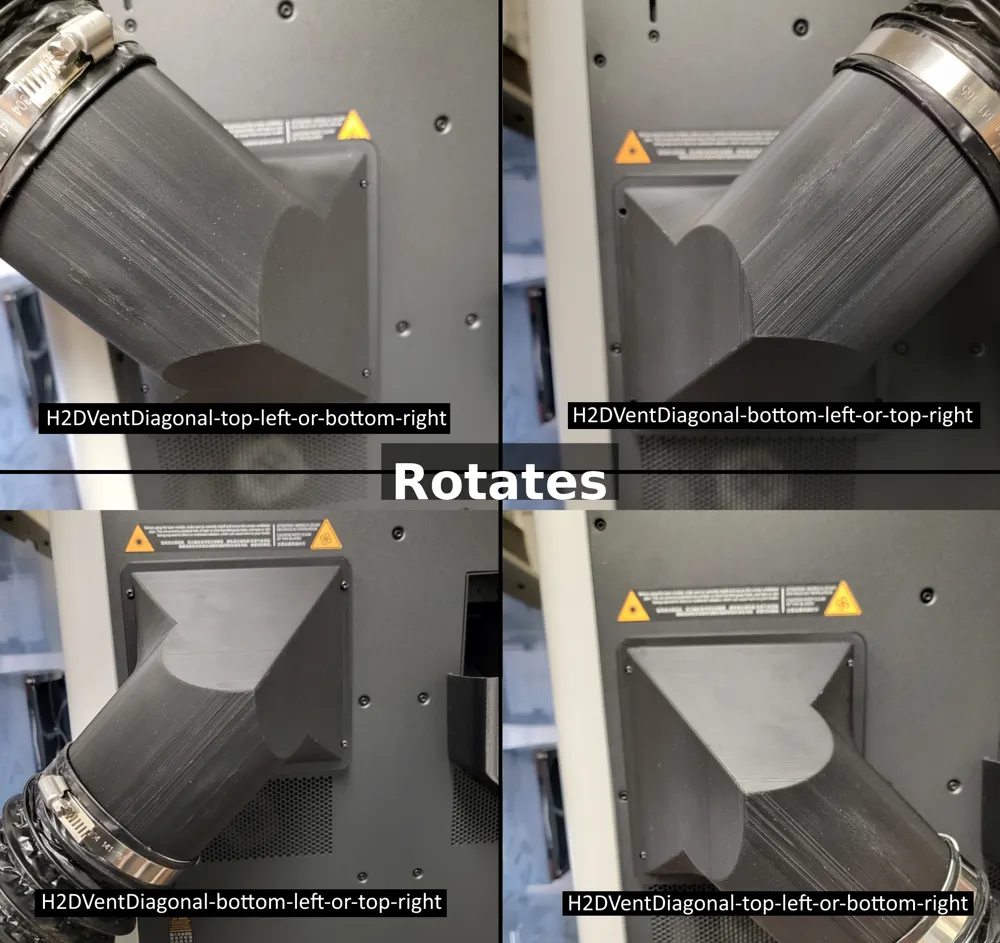 H2D / H2S / H2C Diagonal 4-Inch Exhaust Vent - Free 3D Print Model ...
