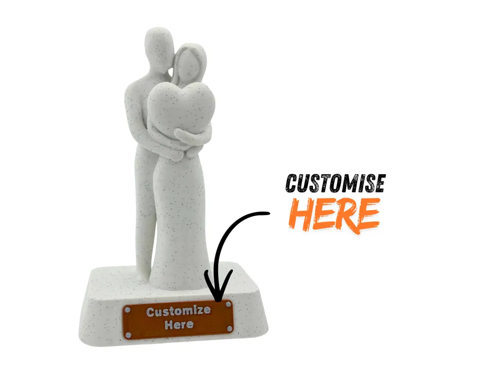 Customizable Hugging Couple Statue –Romantic Decor - Free 3D Print ...