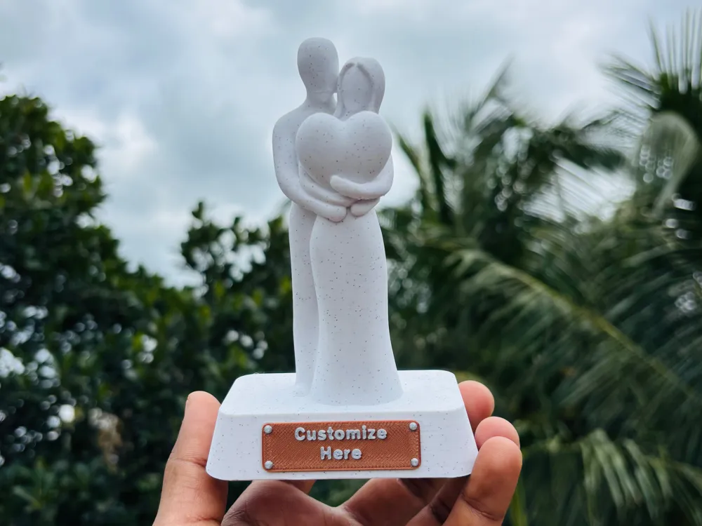 Customizable Hugging Couple Statue –Romantic Decor - Free 3D Print ...