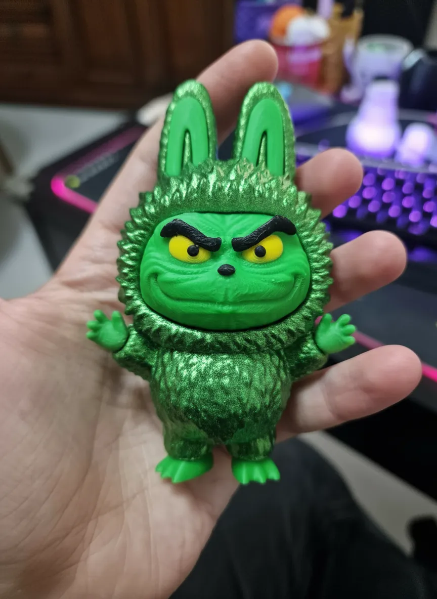 La Bubu x Grinch Mashup Labubus Labu Bu Christmas by 3dgioiaprinter ...