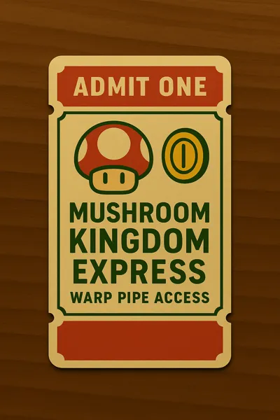 Super Mario - Mushroom Kingdow - Entrance Ticket by 3DPrintsForYou ...
