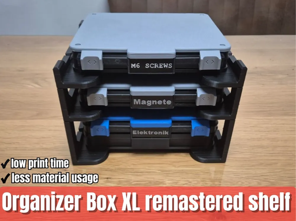 Organizer Box XL + double remastered shelf - Free 3D Print Model ...