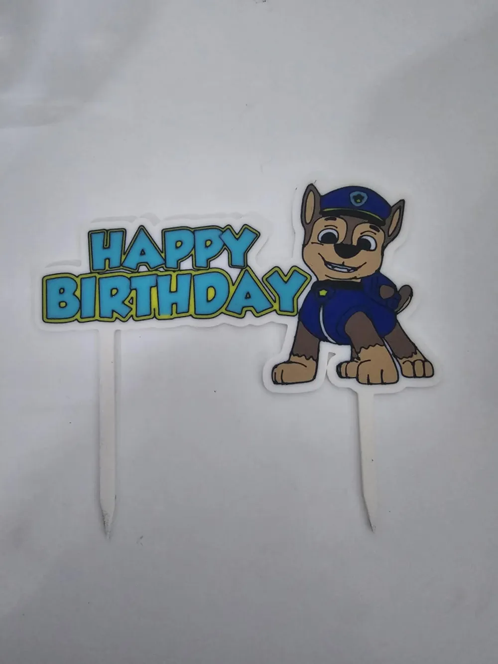 Happy Birthday Paw patrol Chase cake topper by J.Trognot MakerWorld ...