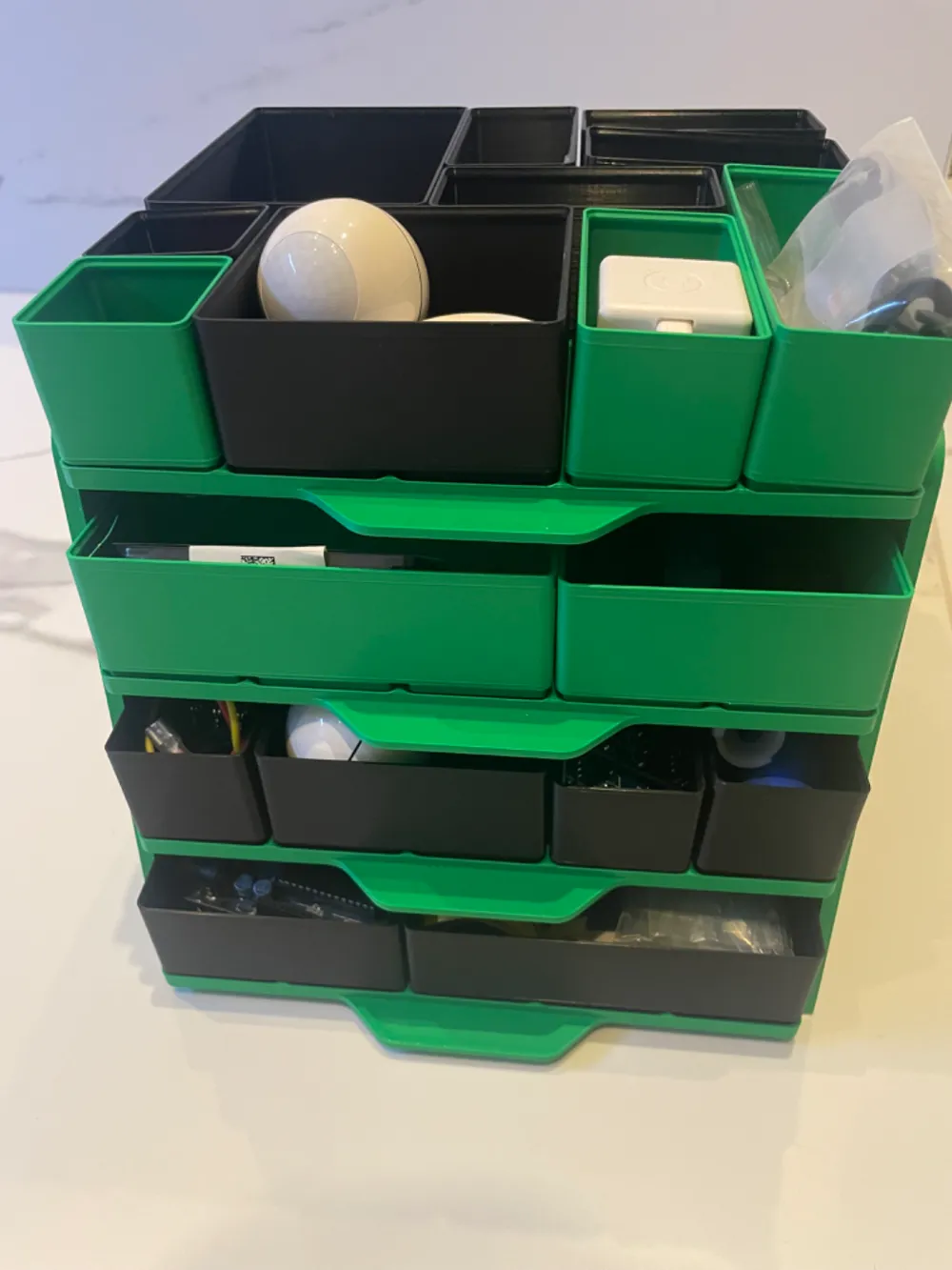 5x5 Gridfinity with pin 4 Tray Storage Rack Remixed by Demig MakerWorld: Download Free 3D Models