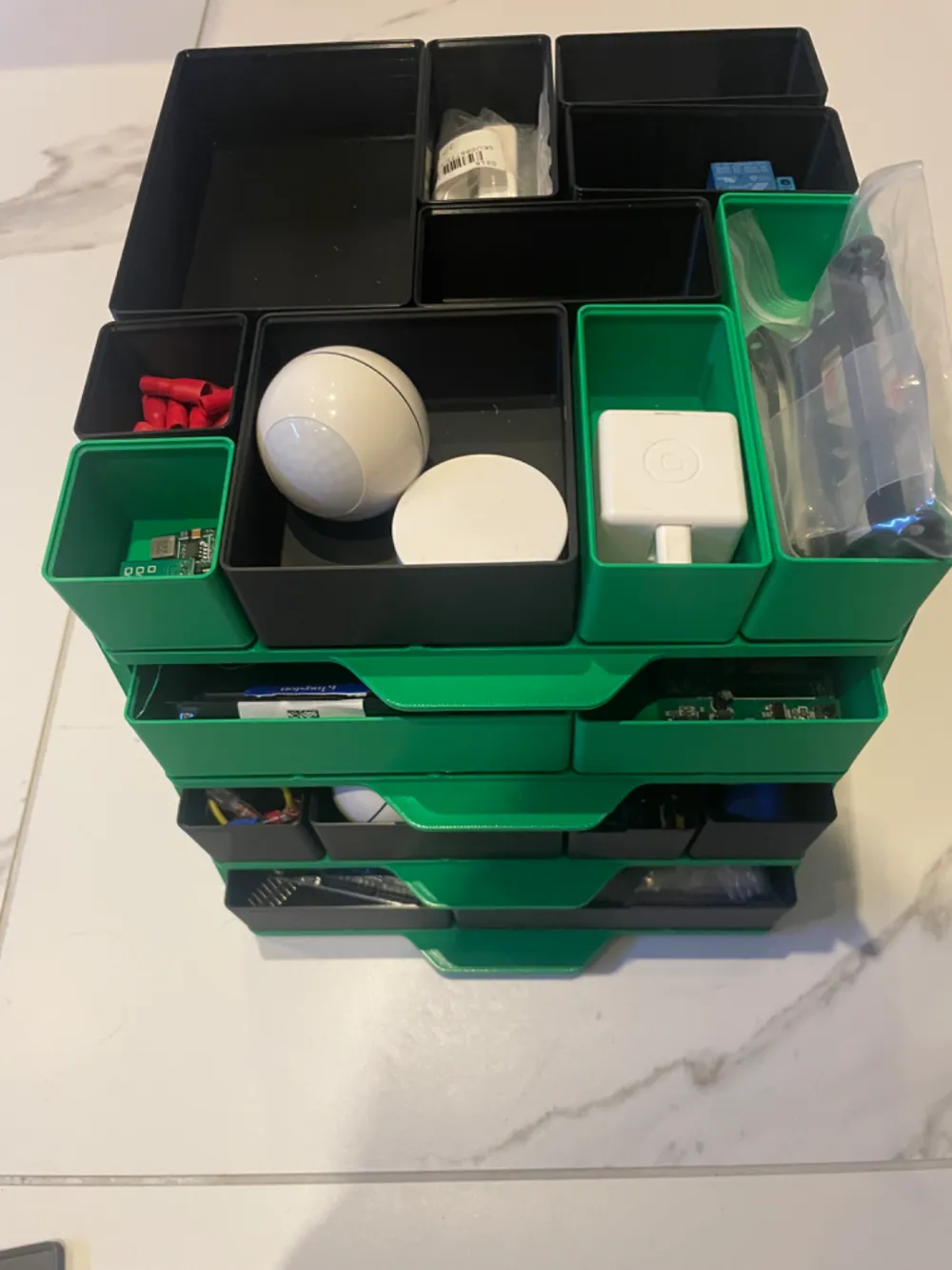 5x5 Gridfinity with pin 4 Tray Storage Rack Remixed by Demig MakerWorld: Download Free 3D Models