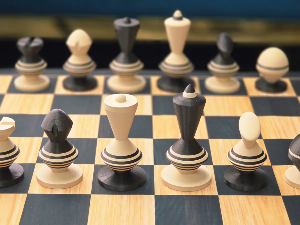 Funky Futuristic Chess Set - Free 3D Print Model - MakerWorld