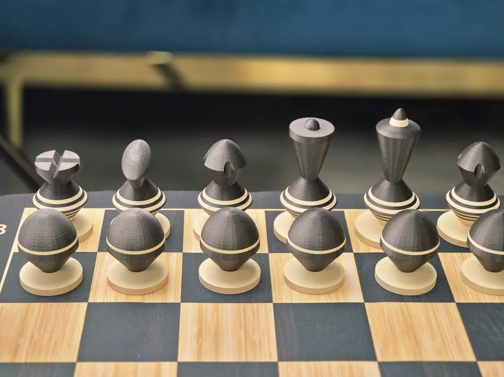 Funky Futuristic Chess Set - Free 3D Print Model - MakerWorld