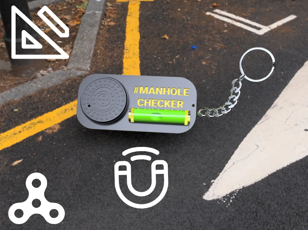 Manhole Keychain Fidget Level Checker by JerskMakerWorld: Download Free ...