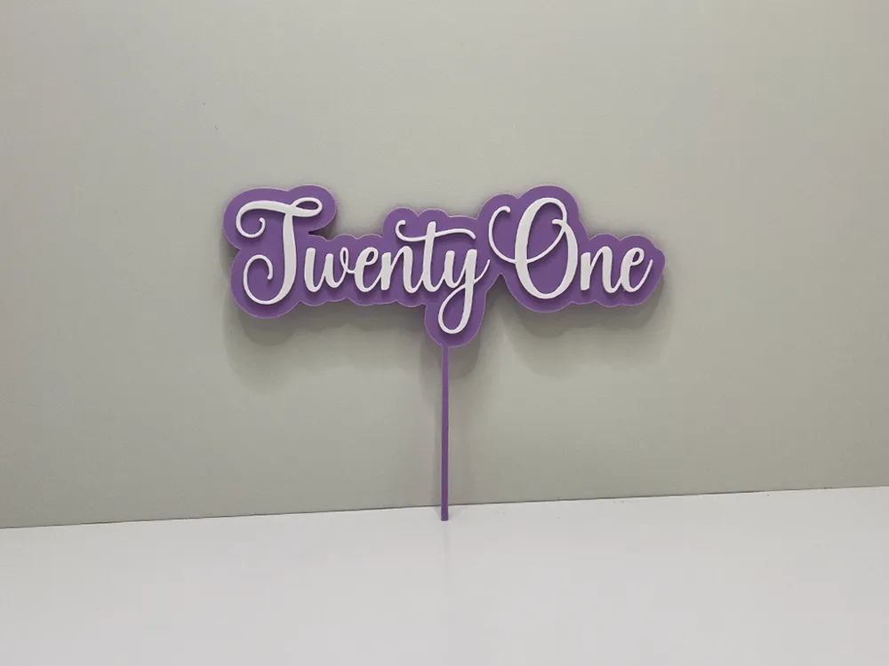 Twenty One / 21st Birthday Cake Topper by lightninglayers MakerWorld ...