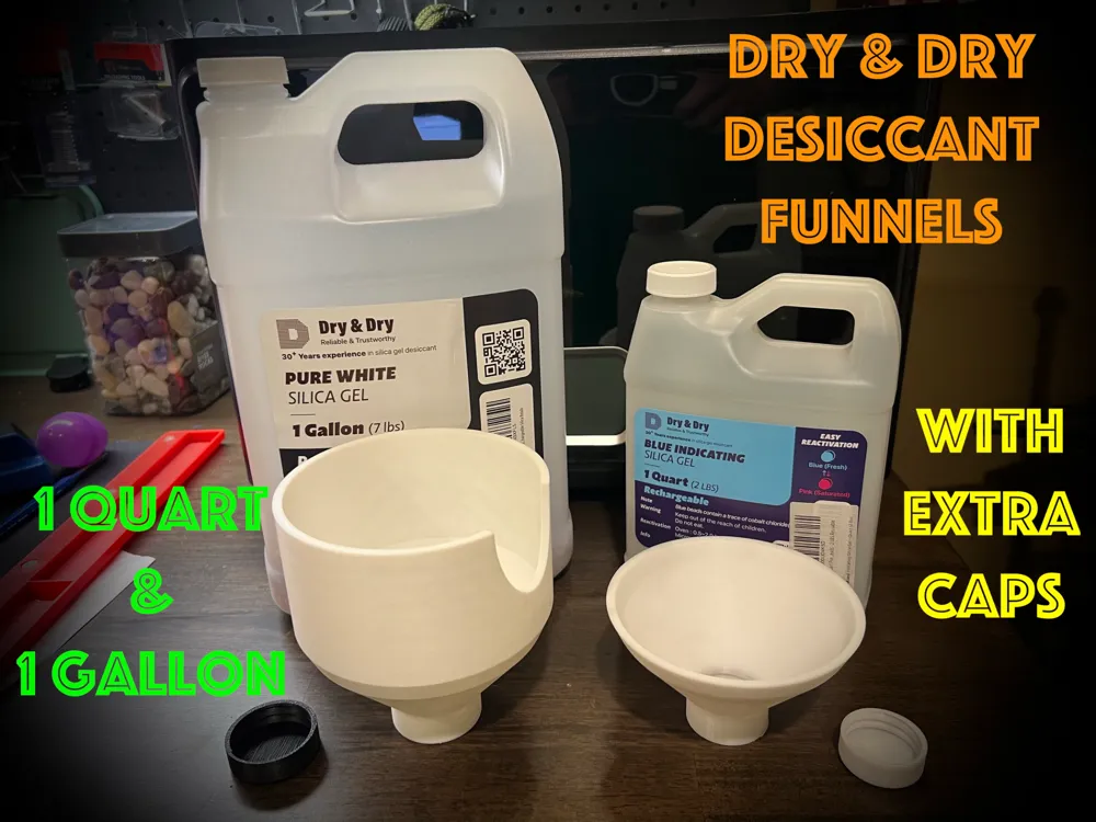 Dry & Dry Desiccant Funnels (1QT & 1 Gallon) by PrintingPopPop ...