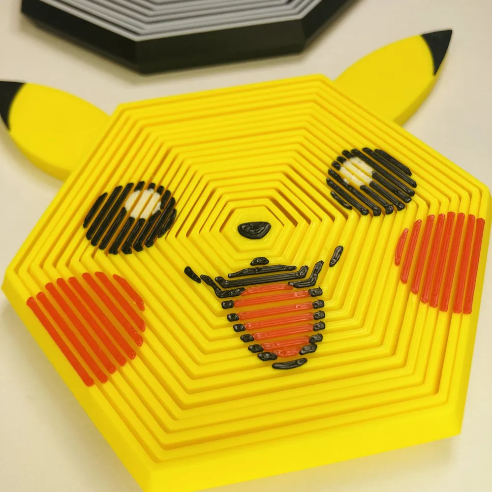 Pikachu and Pokemon PokeBall Hexagon Fidget Toys - Free 3D Print Model ...