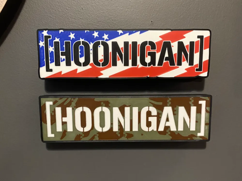 HOONIGAN Camo lightbox sign by Eric36 MakerWorld: Download Free 3D Models