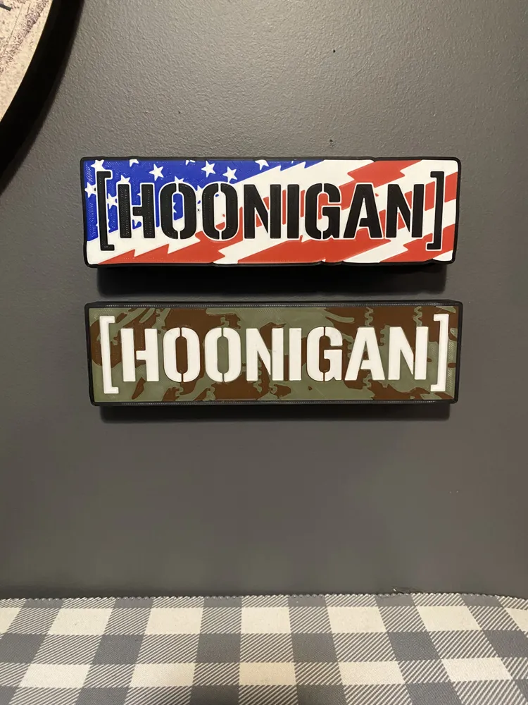 HOONIGAN Camo lightbox sign by Eric36 MakerWorld: Download Free 3D Models