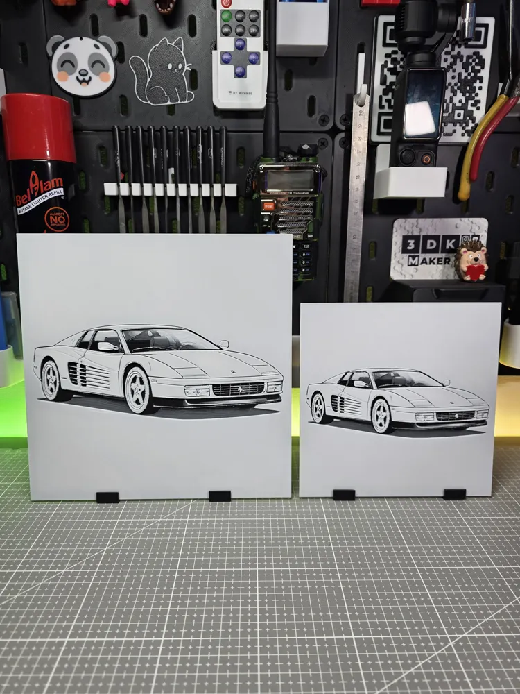 Ferrari Testarossa - Hueforge - 3 Colors - Free 3D Print Model - MakerWorld