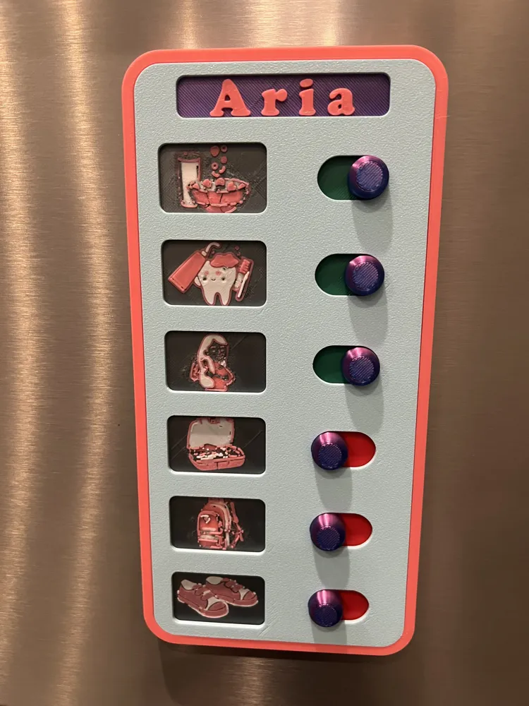 Chore / Task Chart Tracker for Kid's Routine - Free 3D Print Model ...