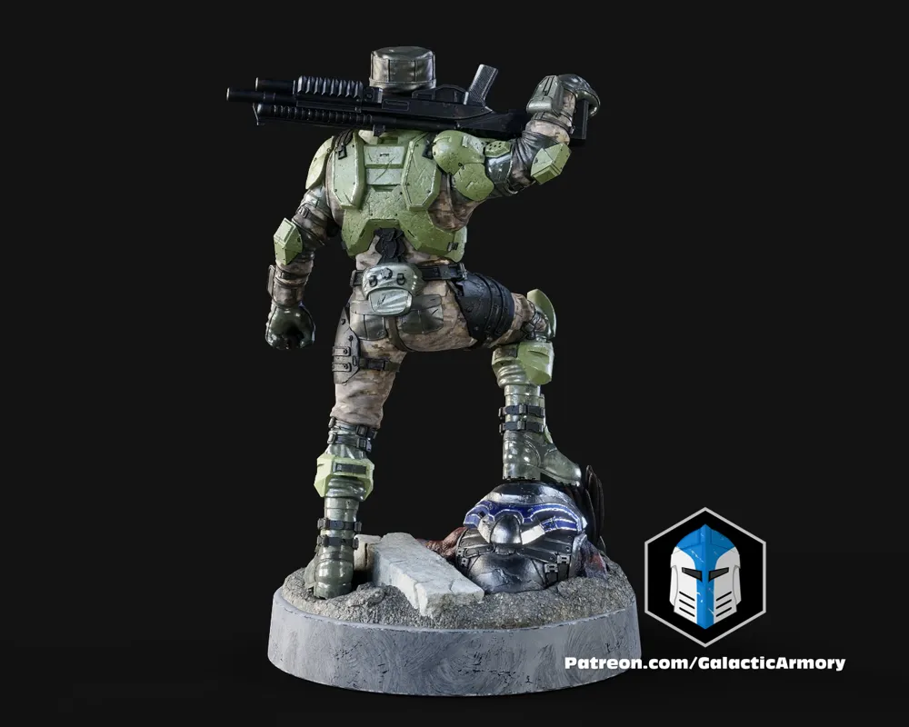 Halo UNSC Marine Sergeant Johnson - Free 3D Print Model - MakerWorld