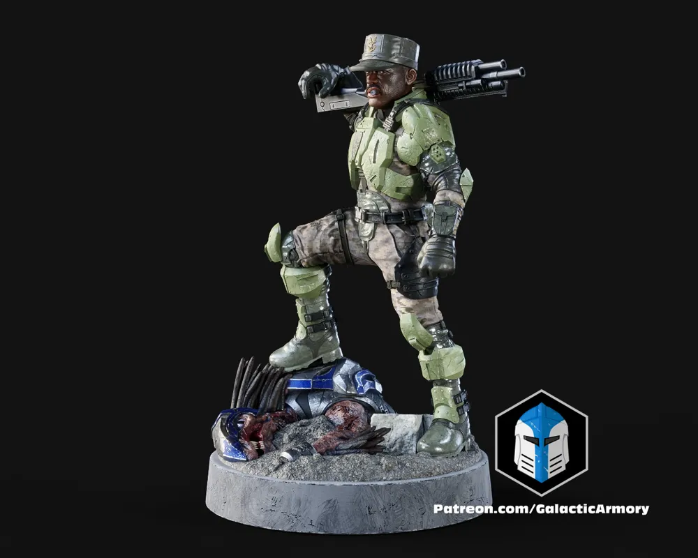 Halo UNSC Marine Sergeant Johnson - Free 3D Print Model - MakerWorld