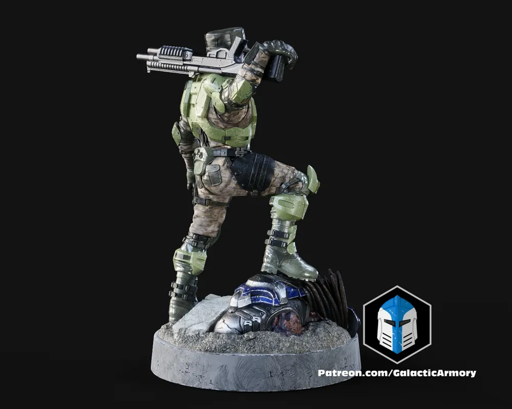 Halo UNSC Marine Sergeant Johnson - Free 3D Print Model - MakerWorld