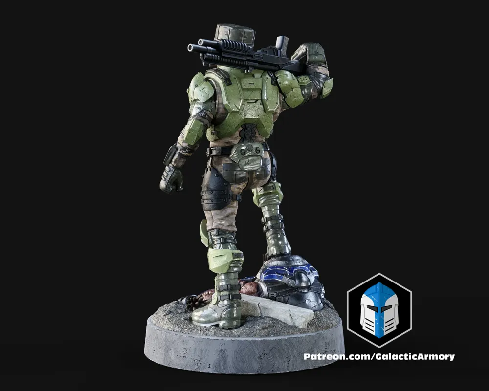 Halo UNSC Marine Sergeant Johnson - Free 3D Print Model - MakerWorld