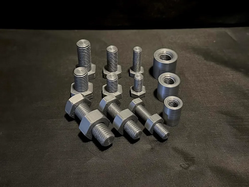 M8 M10 M12 HEX HEAD BOLTS + NUTS +THREAD INSERTS by BATTCAVE MakerWorld ...