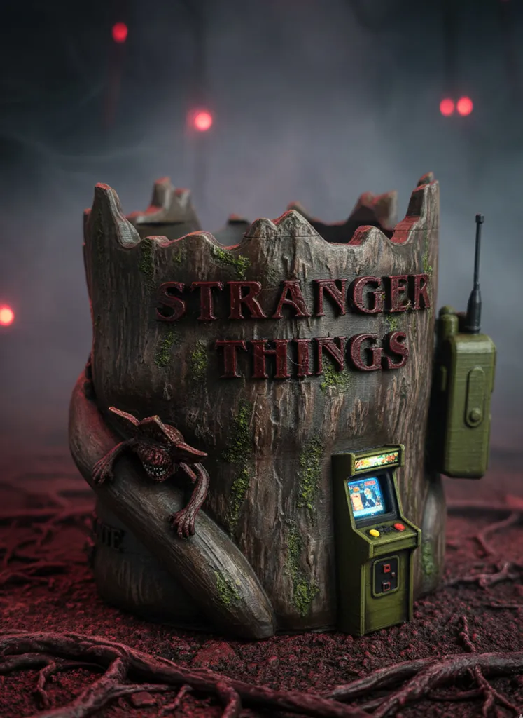 Stranger Things Pencil Holder - Free 3D Print Model - MakerWorld