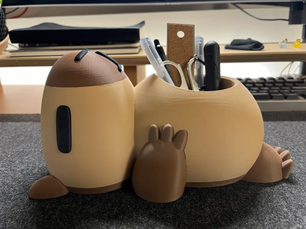 Capybara Pencil Cup - Free 3D Print Model - MakerWorld