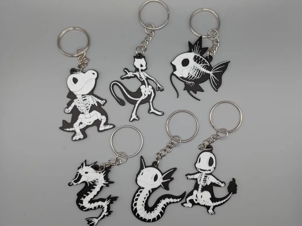 Pokemon's skeleton keychains sorted - Free 3D Print Model - MakerWorld