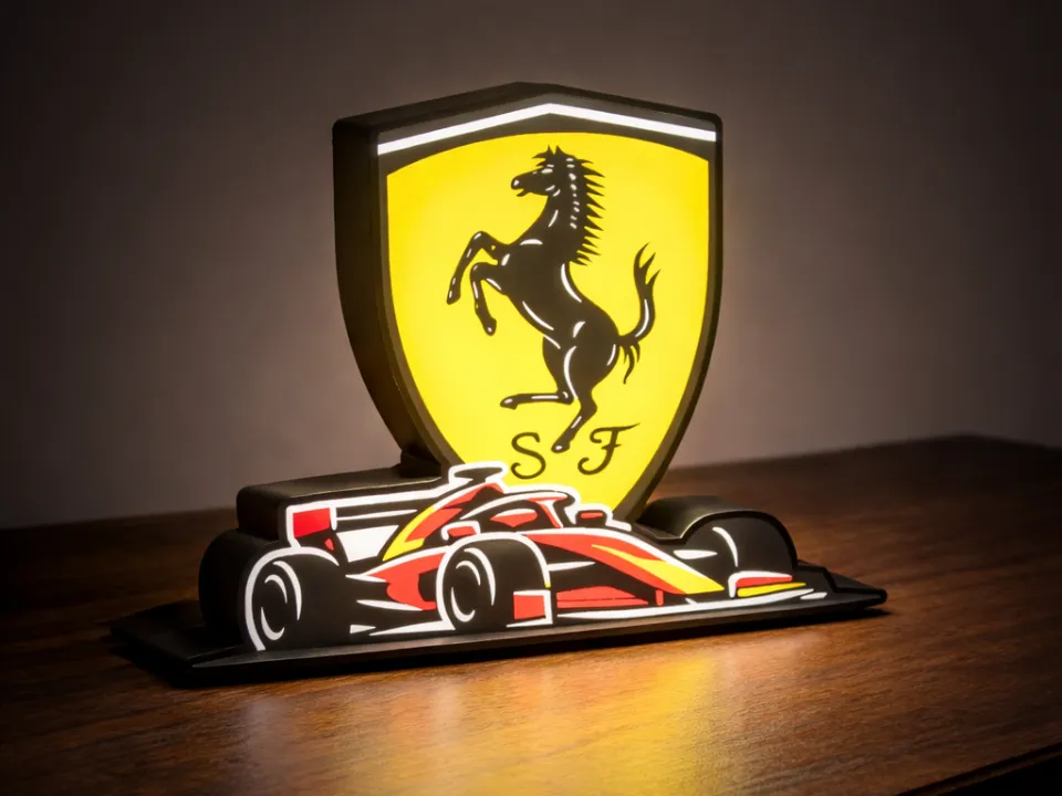 Lightbox Ferrari F1 – LED Table Lamp - Free 3D Print Model - MakerWorld