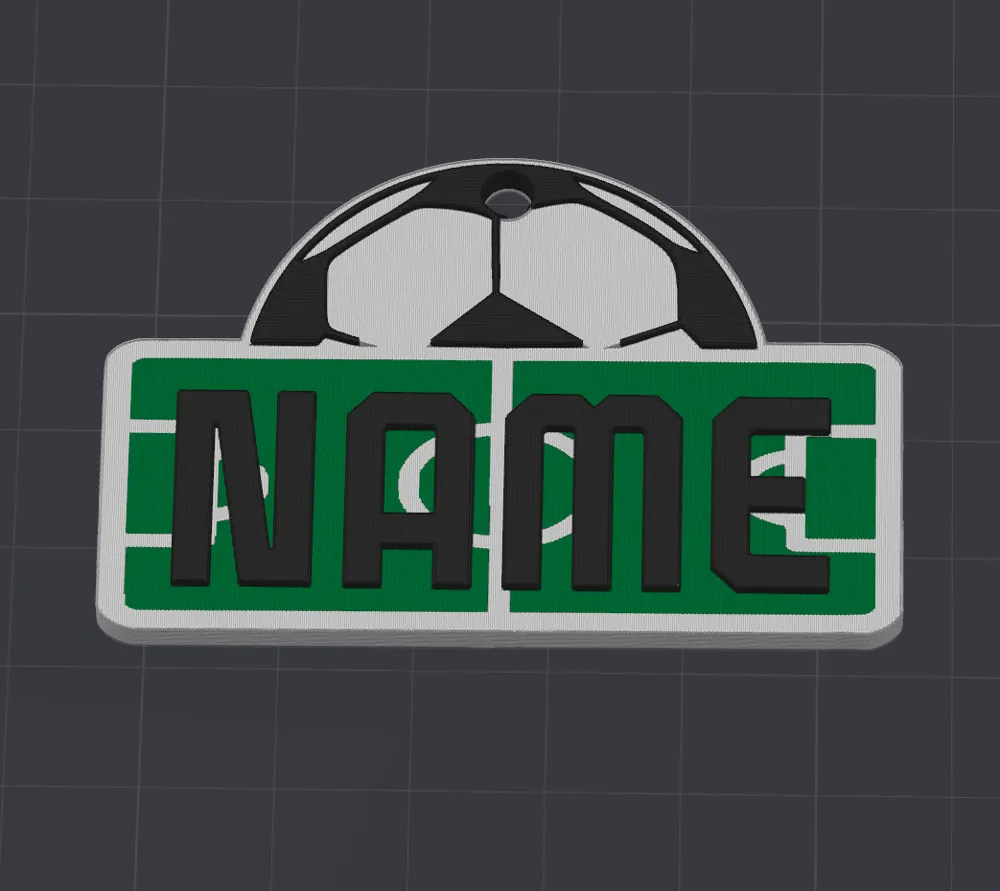 Soccer Football Name plate and Keychain by R.ai 3D MakerWorld: Download ...