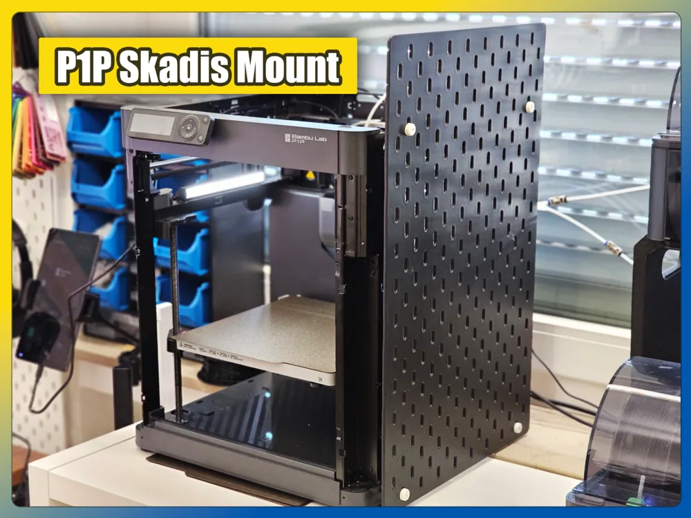 P1P IKEA Skadis Mount (Right Side) - Free 3D Print Model - MakerWorld