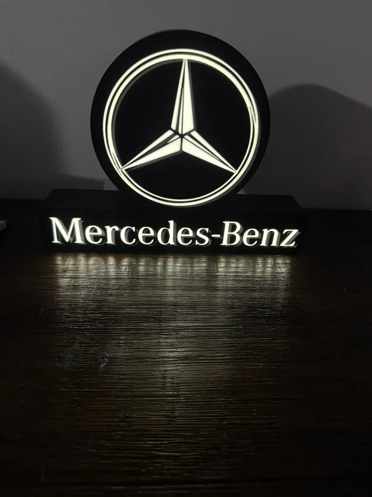 Mercedes-Benz Logo & Words Light Up Sign by vidguide MakerWorld ...
